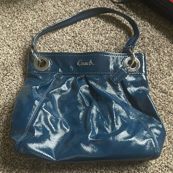Coach | Bags | Shiny Blue Coach Purse | Poshmark